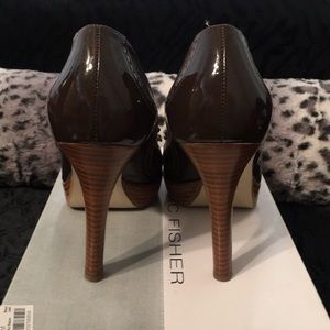 Marc Fisher | Shoes | Marc Fisher Peep Toe Brown Leather Spectator ...